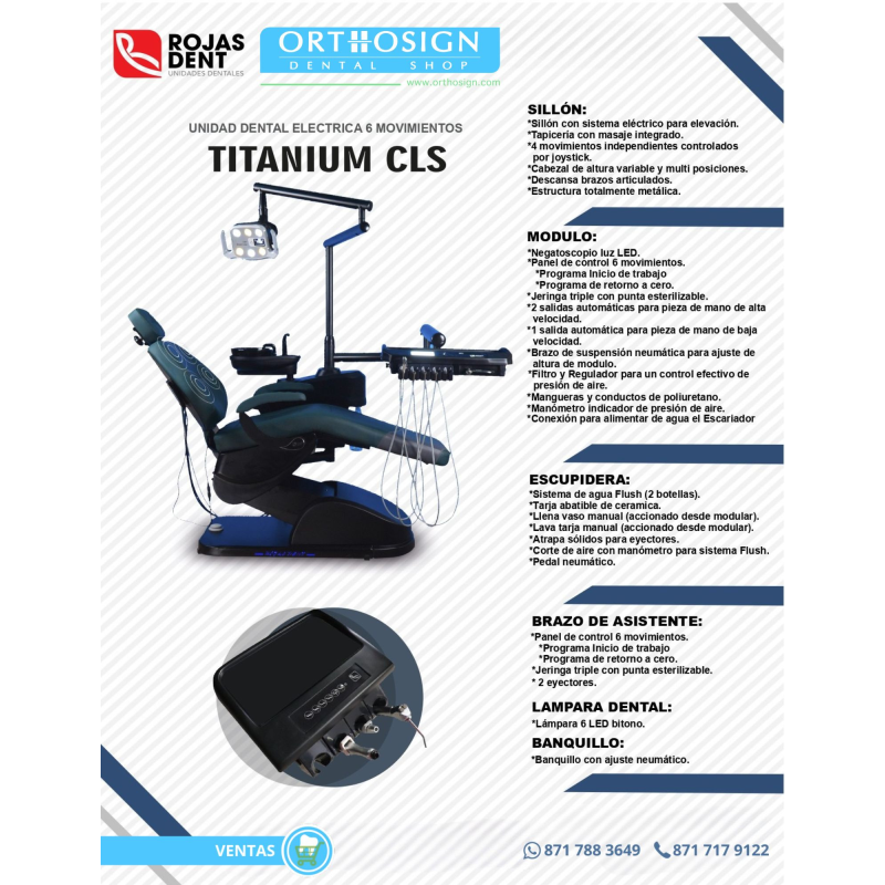 Unidad Dental Eléctrica Titanium CLS Rojas Dent
