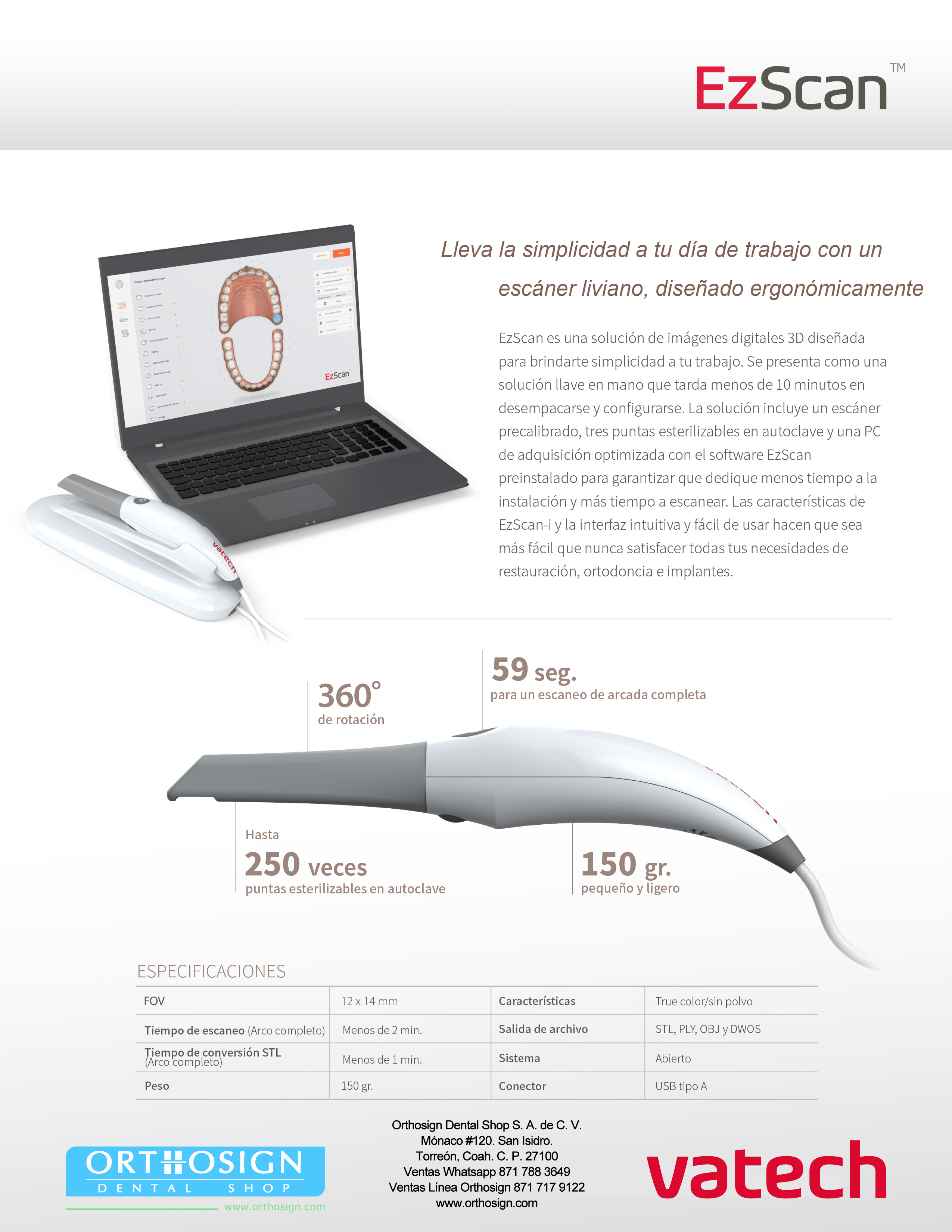Escaner intraoral Ez Scan Vatech